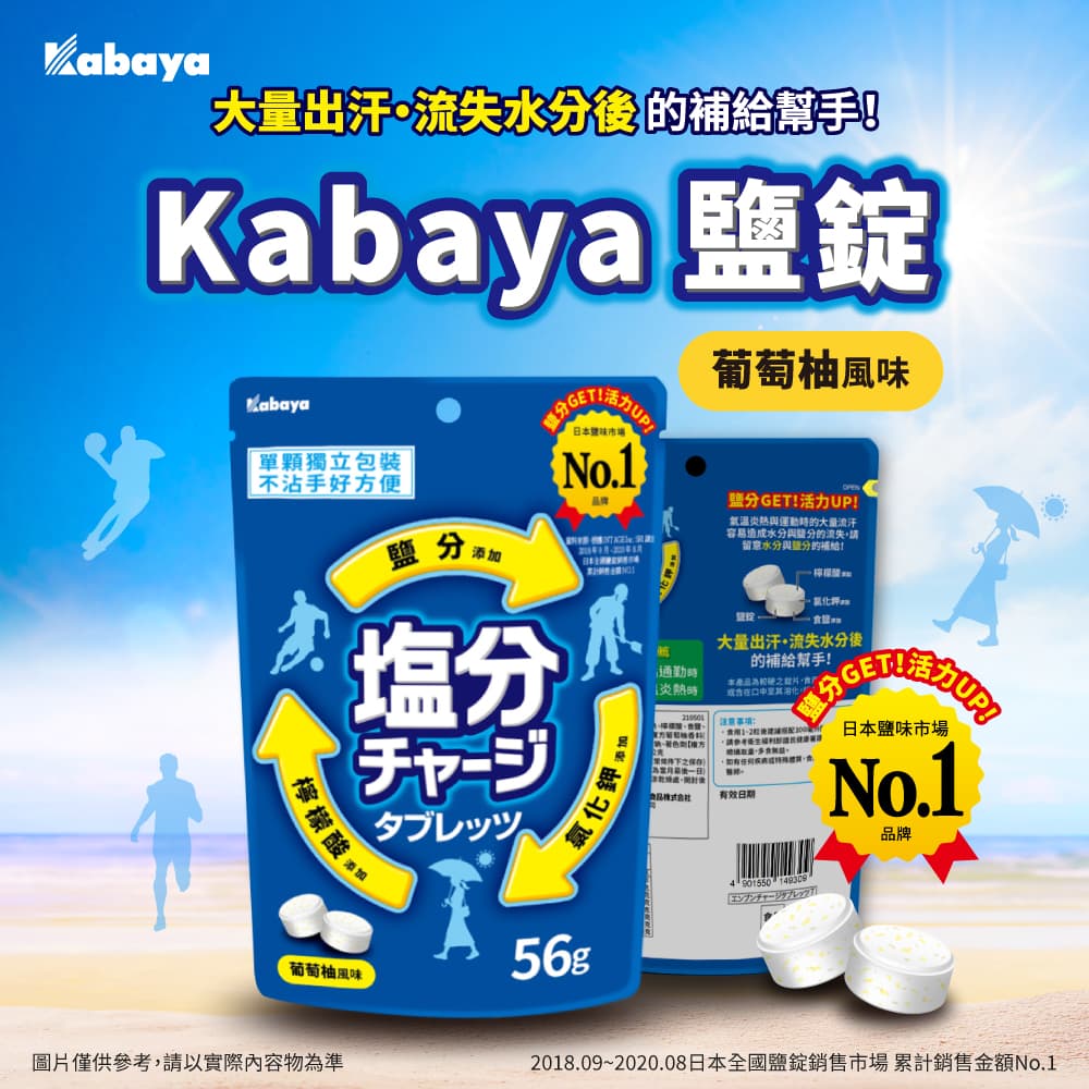 Kabaya 鹽錠 葡萄柚風味56g/包x3 - PChome 24h購物