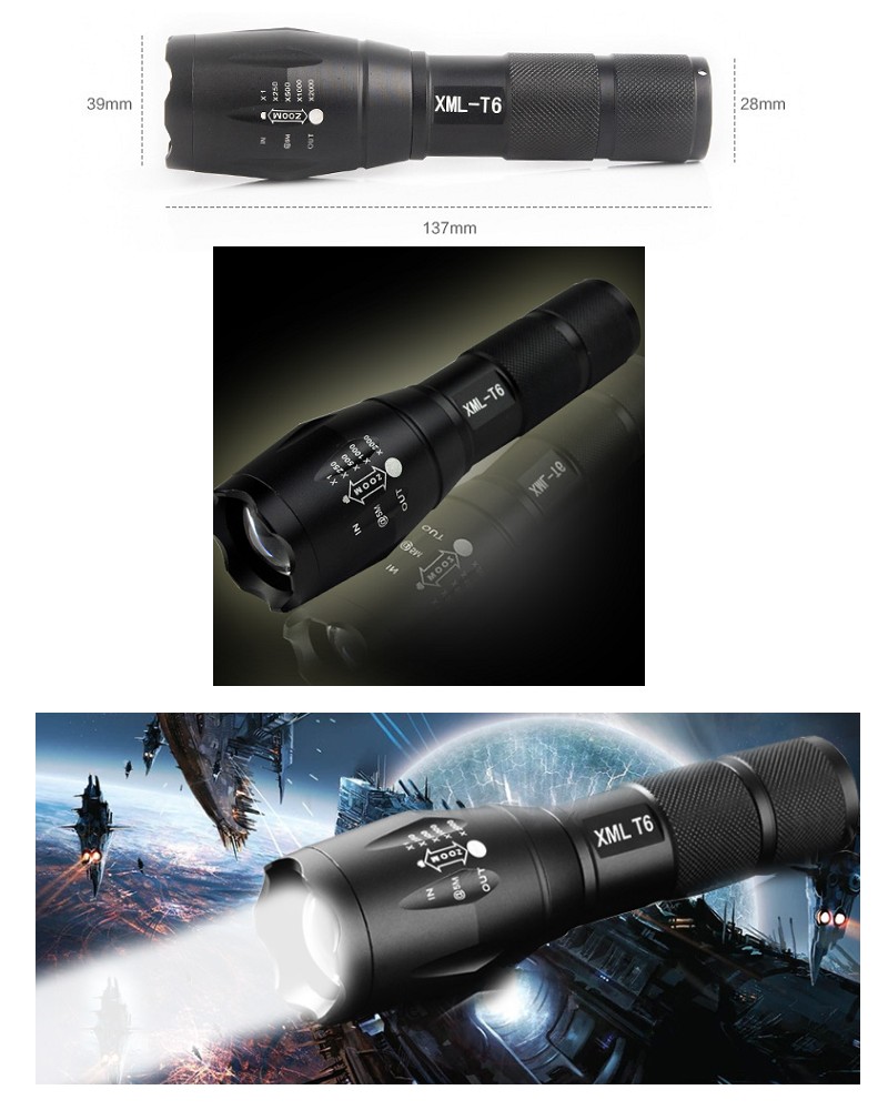 CREE XML-T6 超強光可變焦鋁合金手電筒 - PChome 24h購物