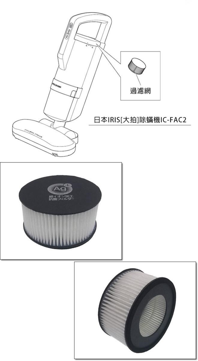 【日本 IRIS】除蹣機吸塵器銀離子HEPA過濾網-2入 CF-FHK2 (大拍 IC-FAC2 KIC-FAC2/3) - PChome 24h購物